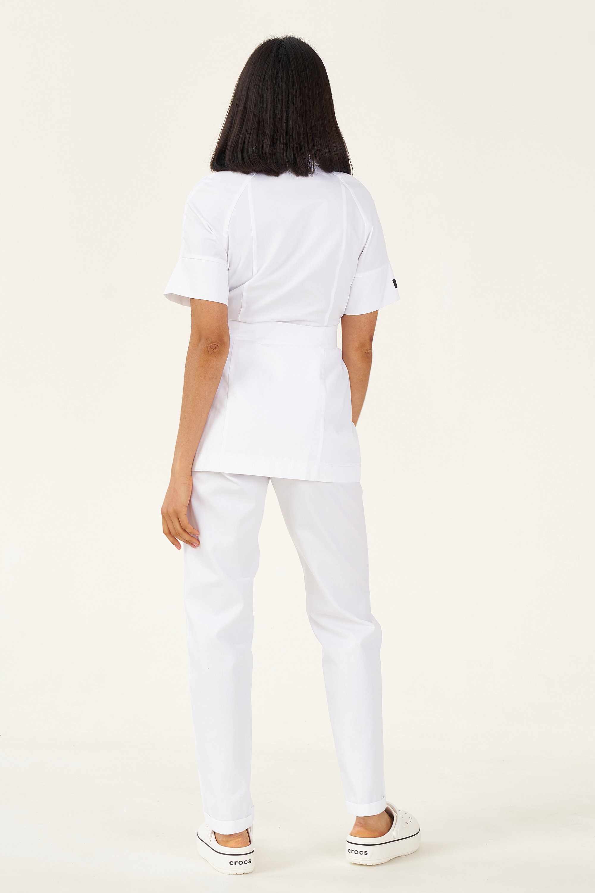 White Scrub Set of Lab Coat and Pants With Belt for Nurses and Dentists ...