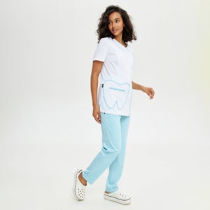 Dentist Wrap Uniform Women Dentist Clothing Dentist Uniform Scrub Set ...