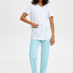 Dentist Wrap Uniform Women Dentist Clothing Dentist Uniform Scrub Set ...