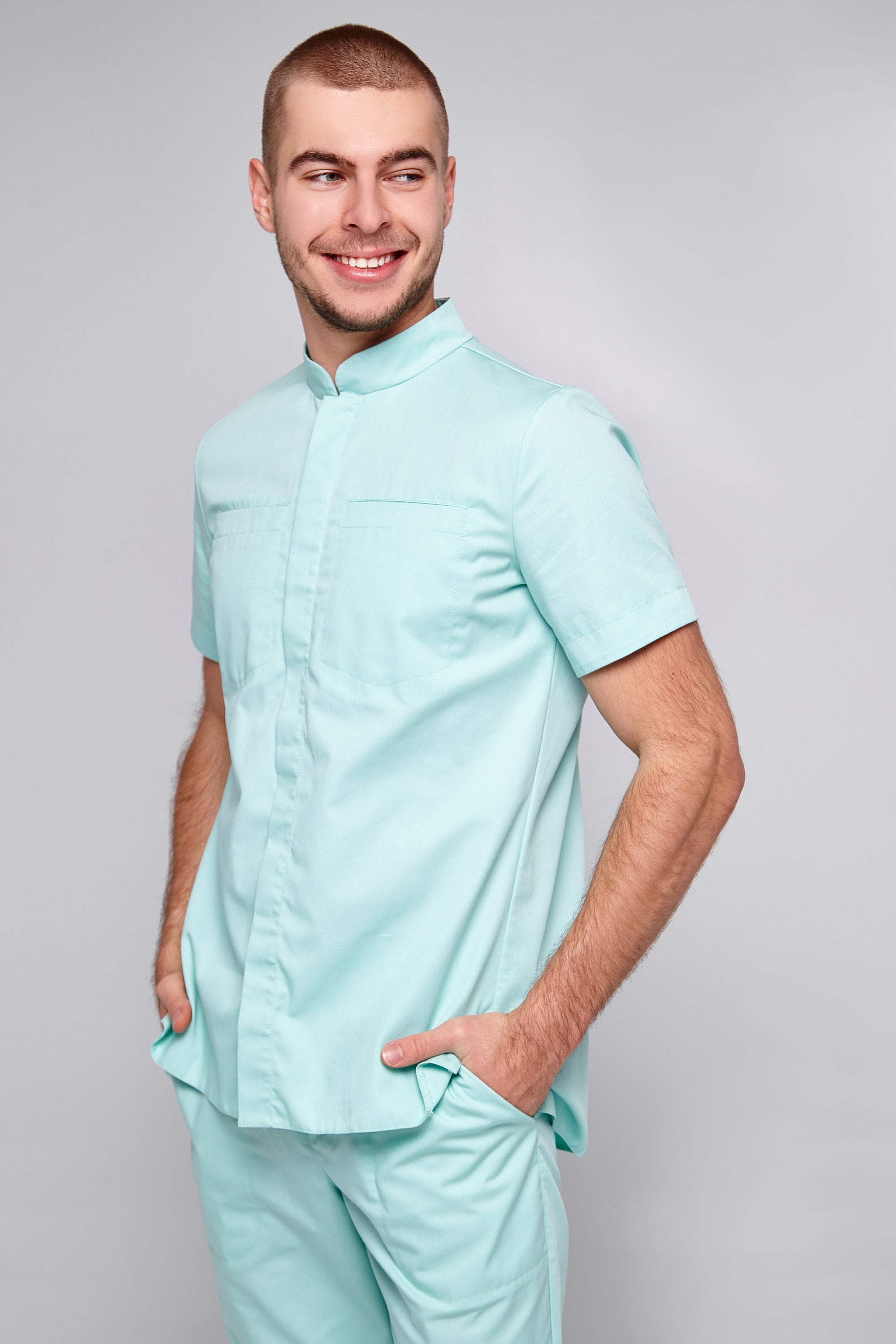 Men's Scrub Uniform Set of Doctor Pants and T-shirt, Scrubs Work ...