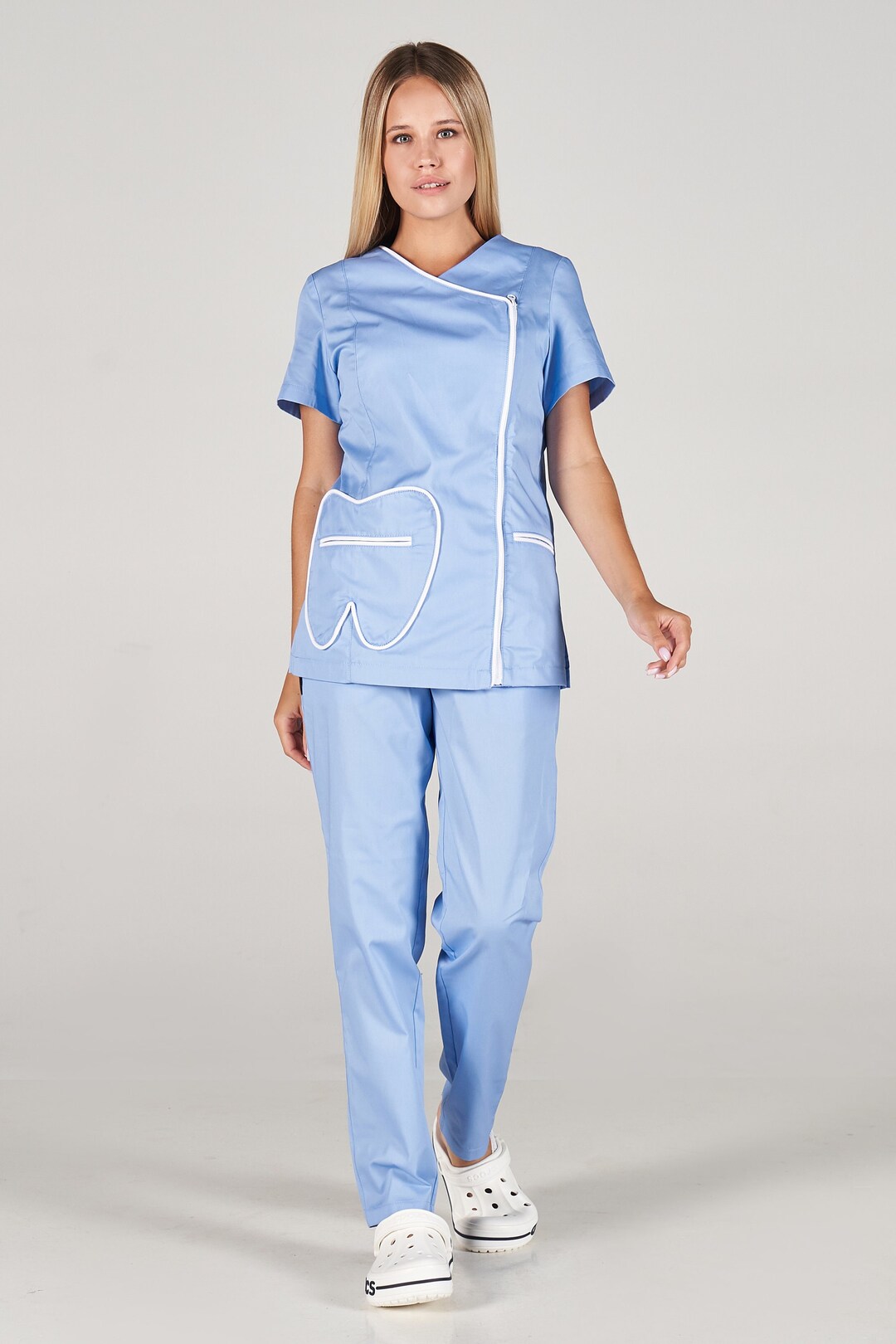 Dentist Scrub Set Of Lab Coat And Pants Uniform Scrub Set For Workers And Dental Nurses