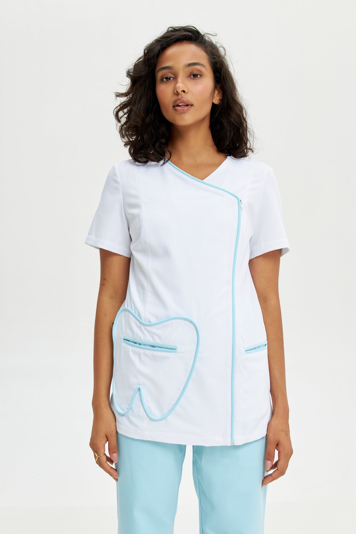 Dentist Wrap Uniform Women Dentist Clothing Dentist Uniform Scrub Set ...