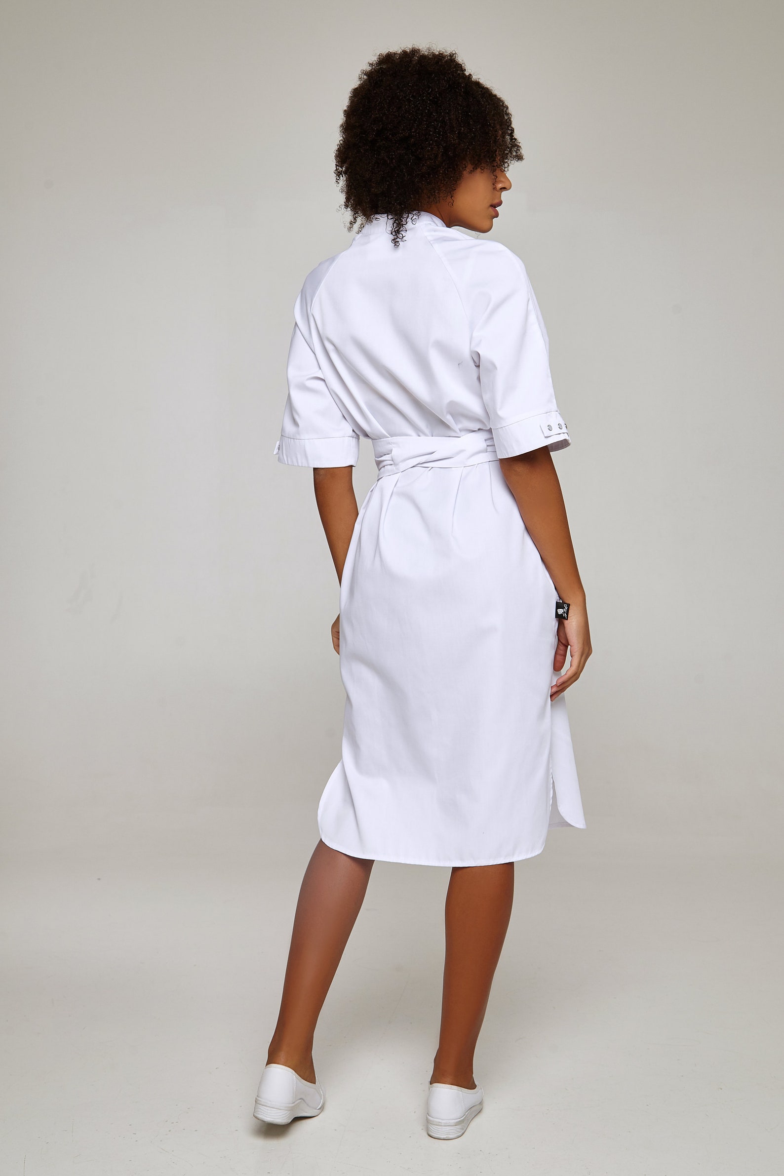 White Lab Coat Women Nurse Scrub Uniform Doctor Clothes Elegant ...