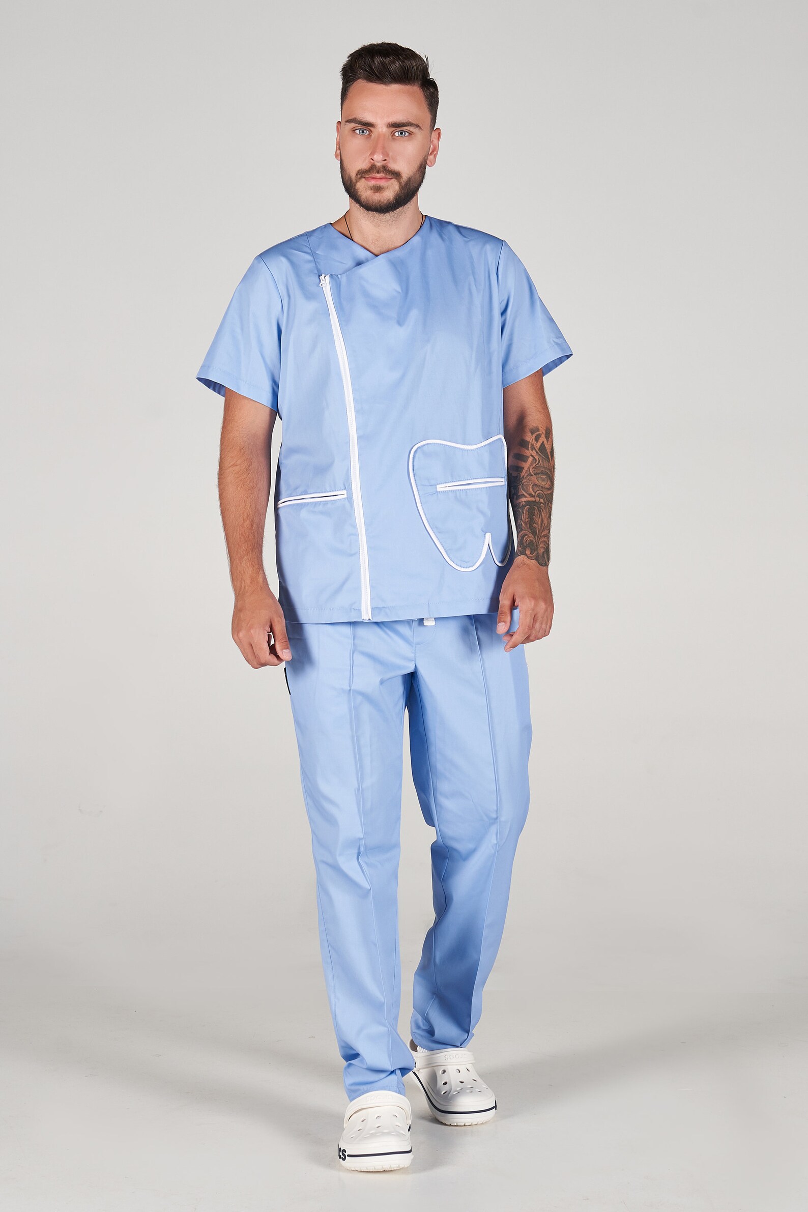 Doctor Scrubs Uniform Men Dentist Practitioner Clothes Apparel for ...