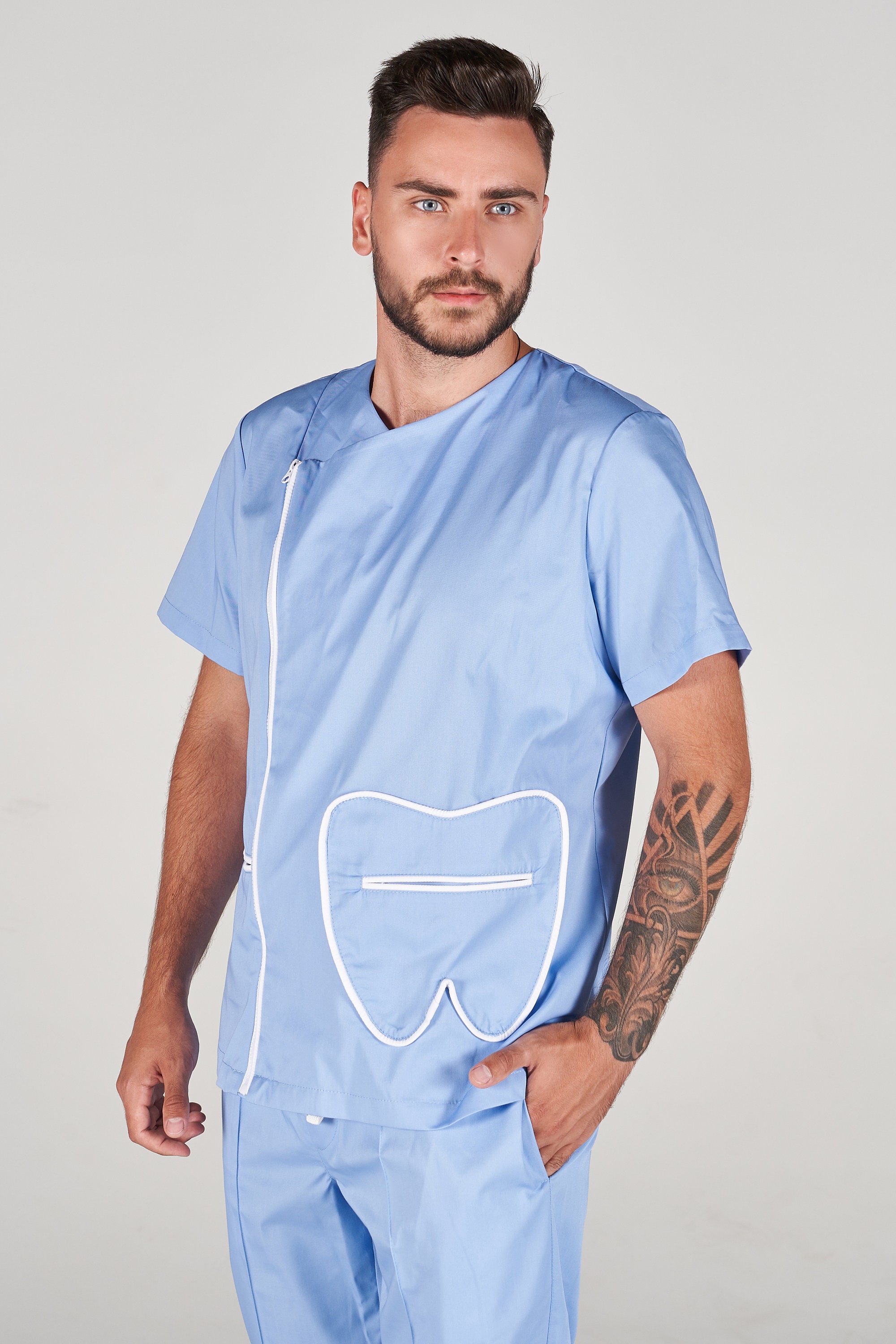 Doctor Scrubs Uniform Men Dentist Practitioner Clothes Apparel for ...