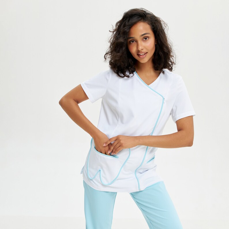 Dentist Wrap Uniform Women Dentist Clothing Dentist Uniform Scrub Set ...
