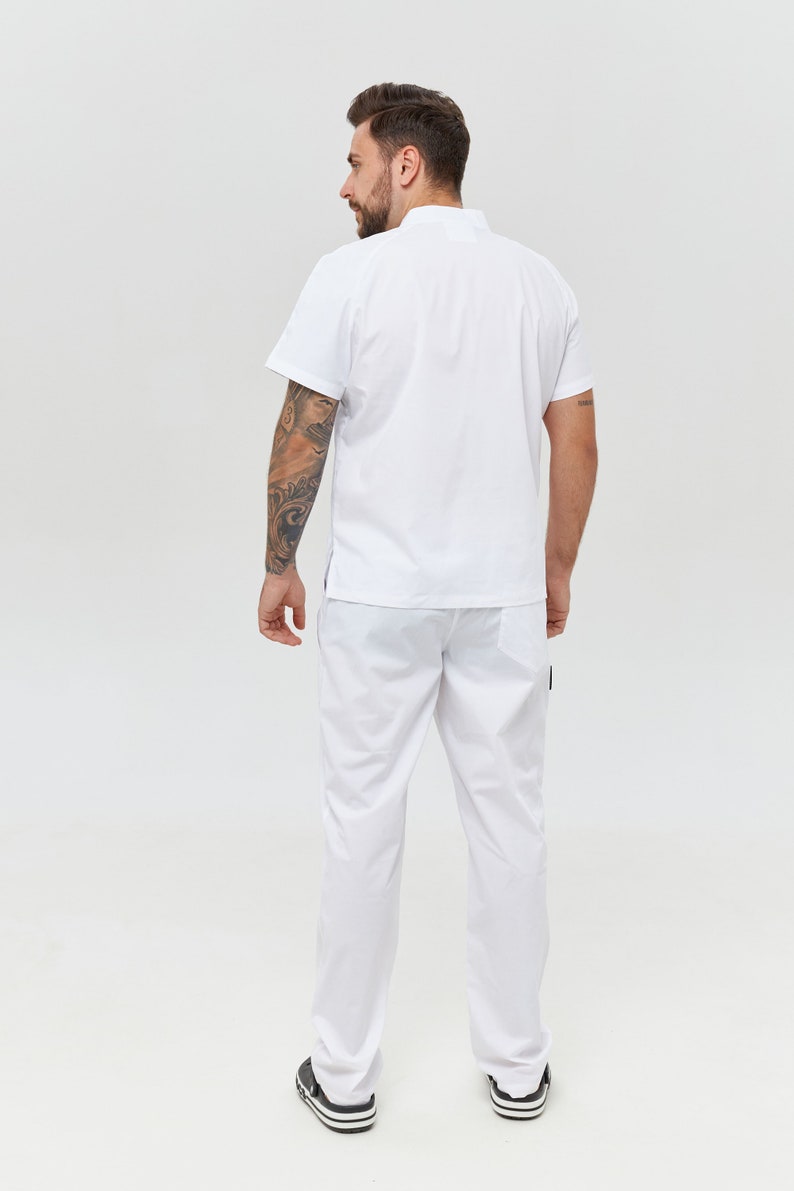 Men's Scrub Uniform Set of Doctor Pants and T-shirt, Scrubs Work ...
