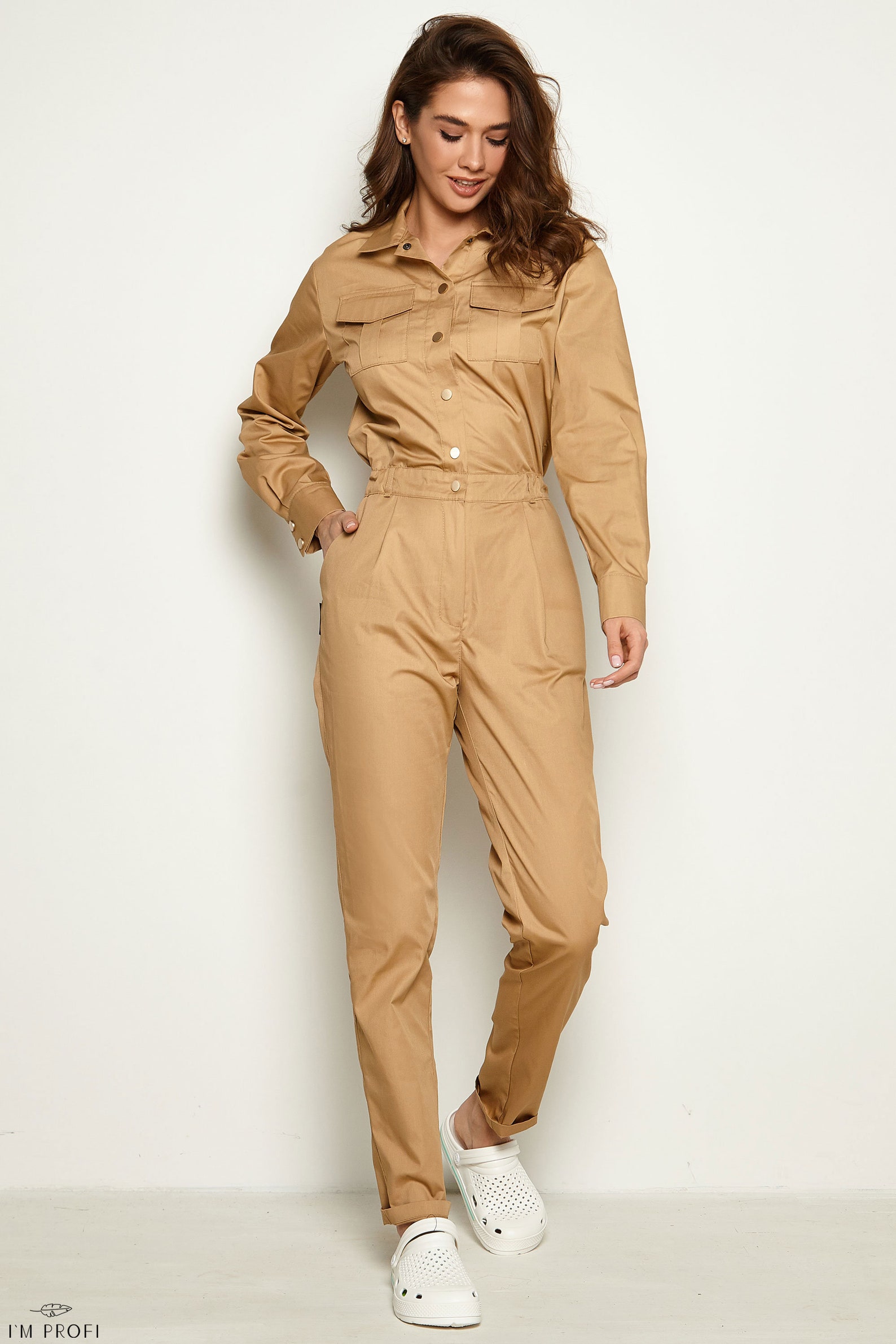 Beautician Overalls Nurse One-piece Uniform Jumpsuit Women Spa ...