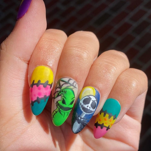 Halloween Oogie Boo Nails/ Halloween Press on Nails - Etsy