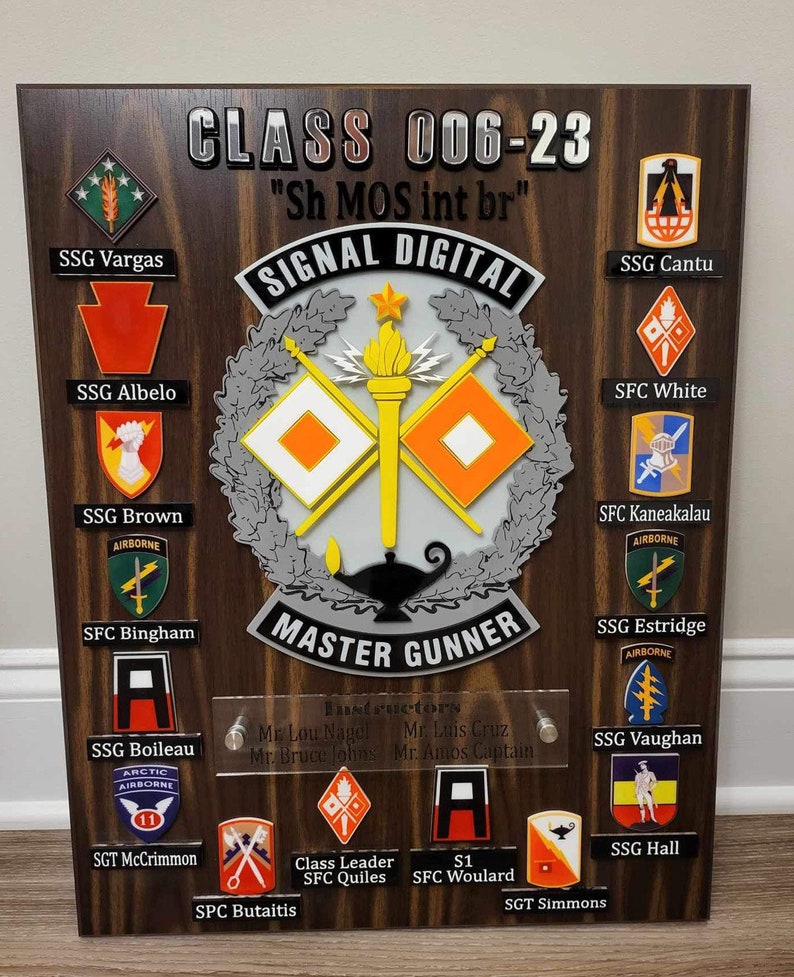 Custom Made Military Plaque Class Plaque Award Plaque Master Gunner - Etsy