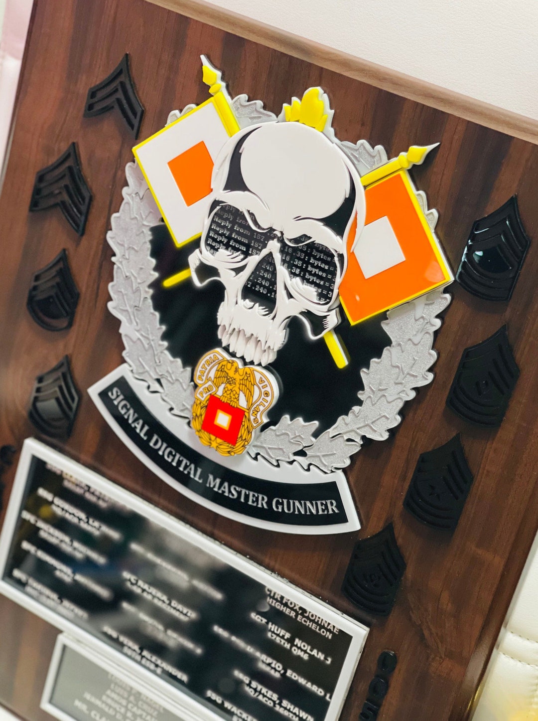 Custom Made Military Plaque Class Plaque Award Plaque Master Gunner - Etsy