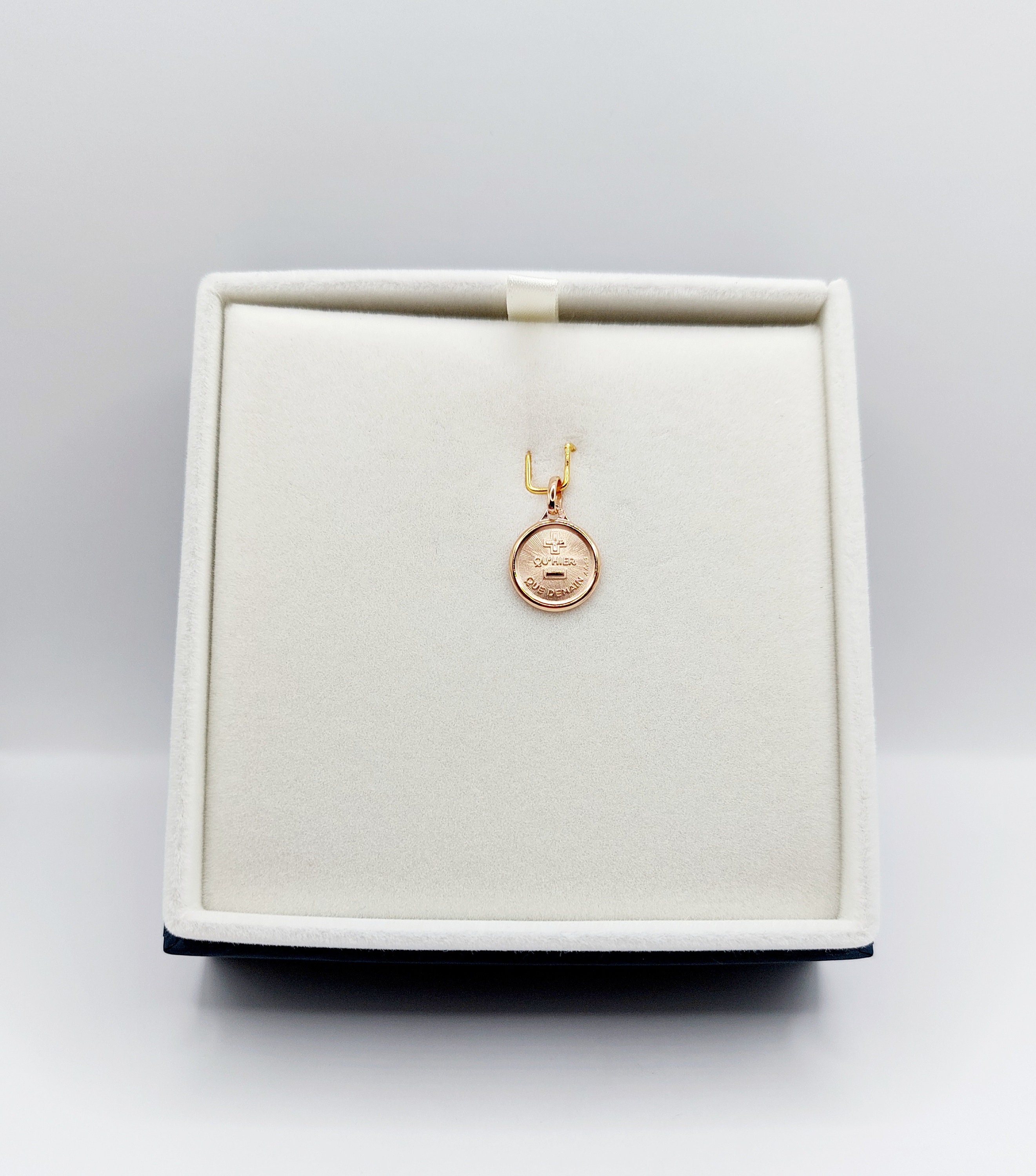 French Augis Love Charm 18k Rose Gold "+ Qu'hier - Que Demain" L ...