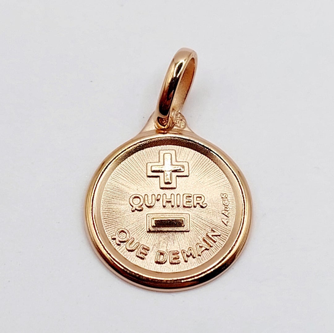 French Augis Love Charm 18k Rose Gold "+ Qu'hier - Que Demain" L ...