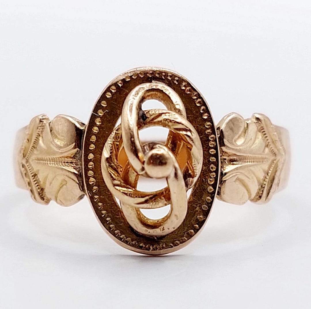 French Victorian Signet Ring 18k Rose Gold Symbol of Infinity and ...