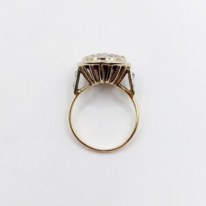 French Target Ring 18k Gold Set With 22 Rose Cut Diamonds 0.66 Carats ...