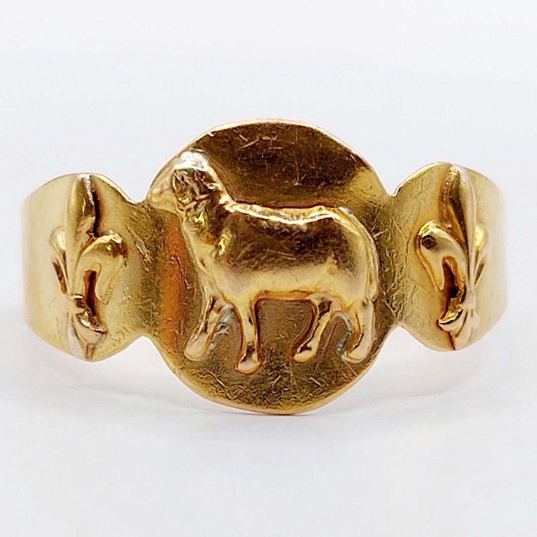 French Victorian Signet Ring 18k Rose Gold Symbol of Infinity and ...