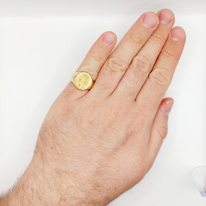 French Antique Signet Ring 18k Gold Coat of Arms Decorated With an ...