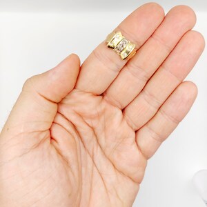 French Tank Ring 18k Gold Tank Ring Set With Rose Cut Diamonds in a ...