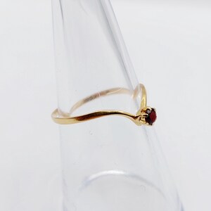 French Vintage Ring 18k Gold Set With a Garnet in Prong Setting - Etsy