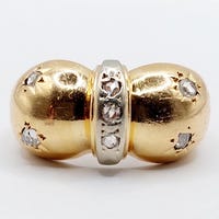 Antique Handcrafted Circa 1900s 18k Gold Natural Old Cut Diamond Tank ...
