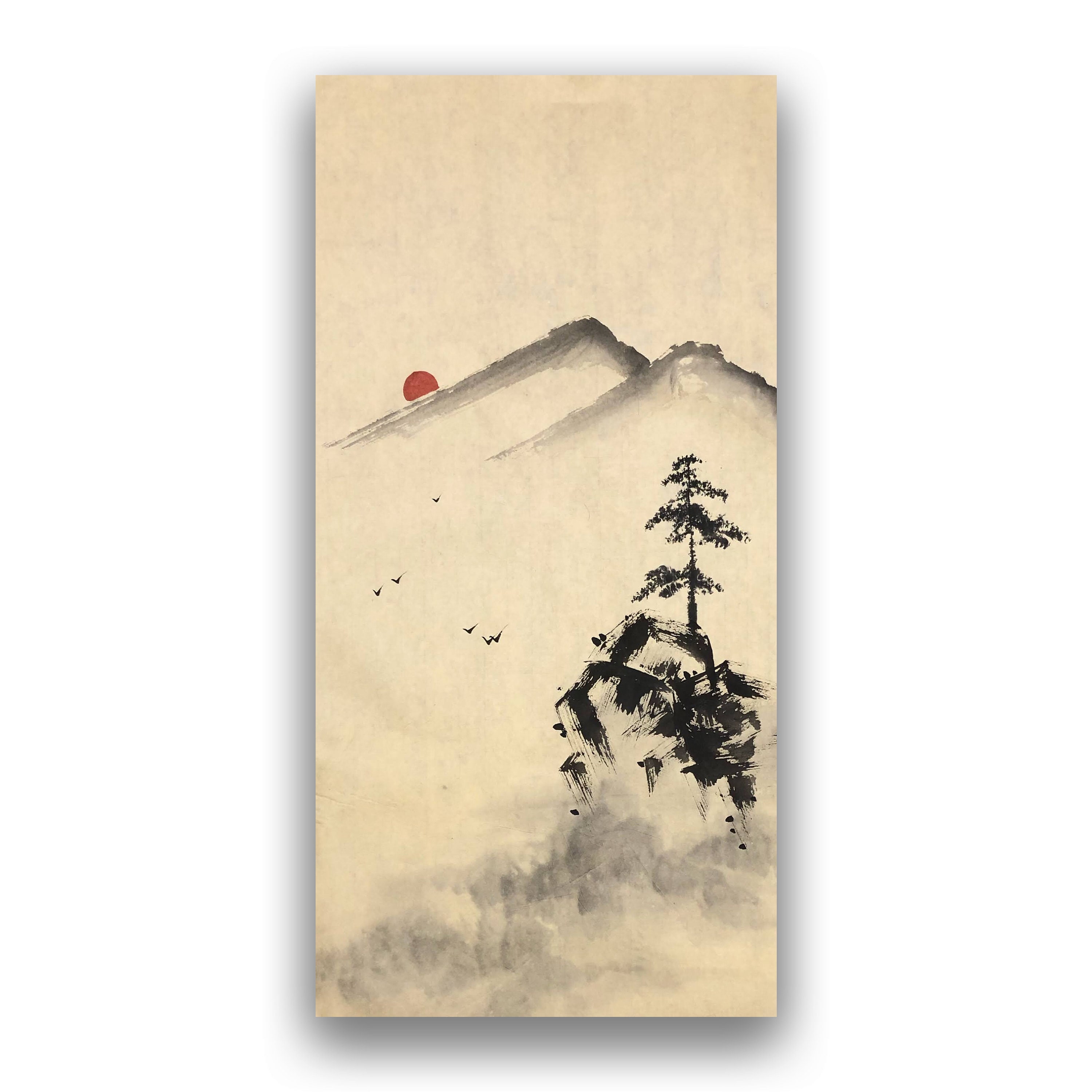 Japanese Landscape Original Painting Japanese Ink Painting | Etsy