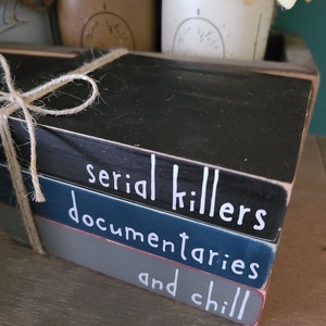 Mini Book Stack, Mini Sign, Halloween Decor, Serial Killers, Tiered ...