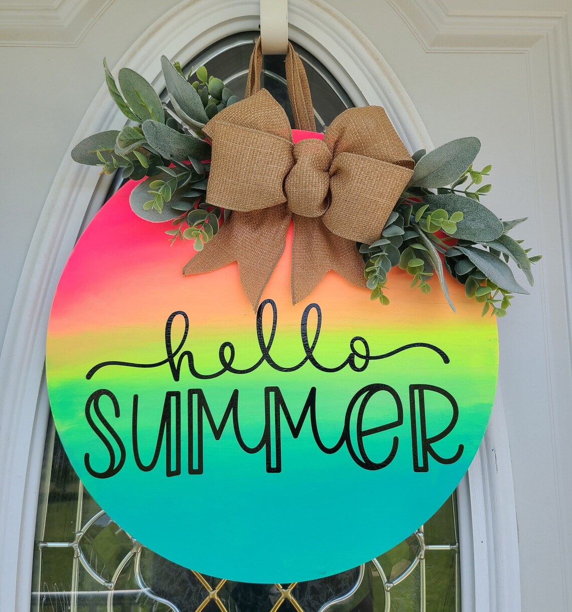 Summer Door Hanger, Summer Decor, Front Door Decor, Hello Summer Door ...