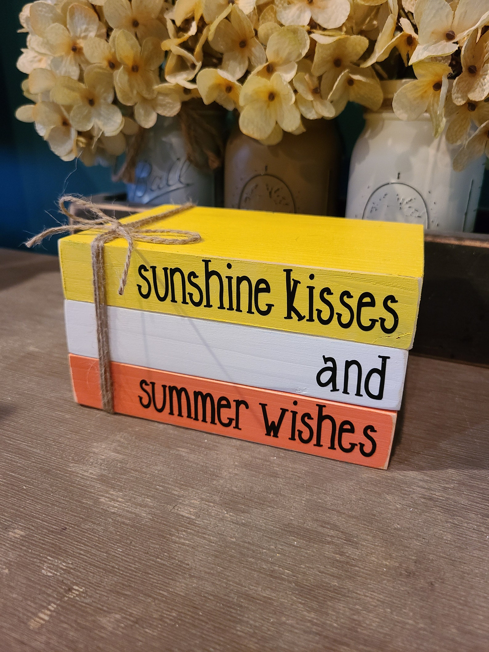 Summer Mini Book Stack Mini Book Stack Farmhouse Decor Wood - Etsy