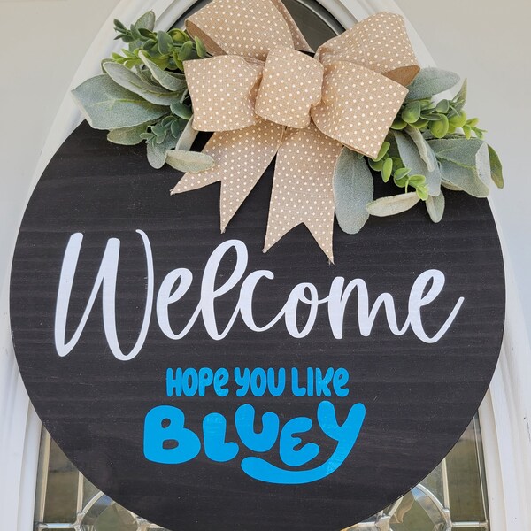 Bluey Welcome Door Sign - Etsy