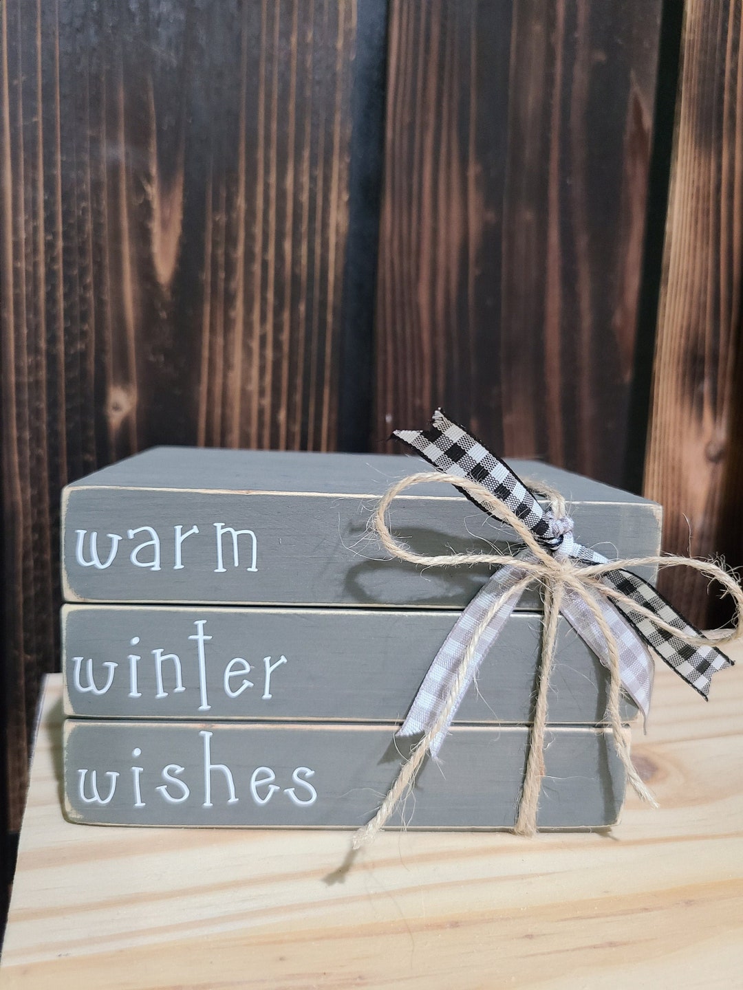 Mini Book Stack, Winter Decor, Home Decor, Farmhouse Decor, Home Decor ...