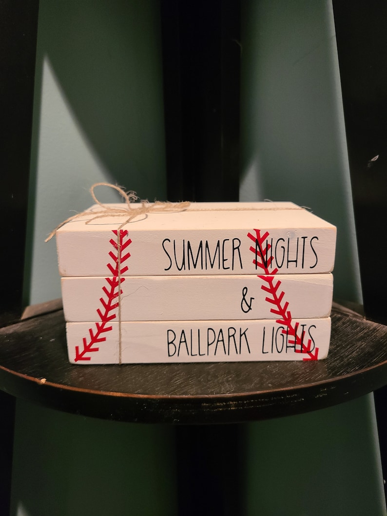 Summer Decor Baseball Decor Mini Book Stack Book Stack - Etsy