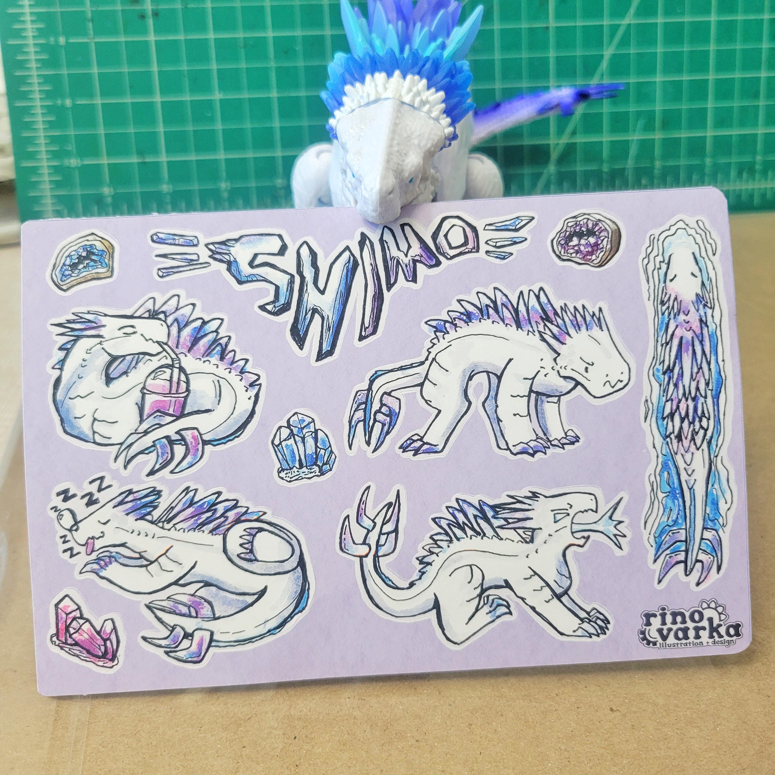 Godzilla Shimo Sticker Sheet - Etsy