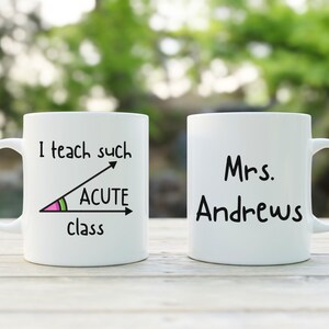 Acute Angle Math Teacher Mug Gift for Teacher Appreciation Teacher ...