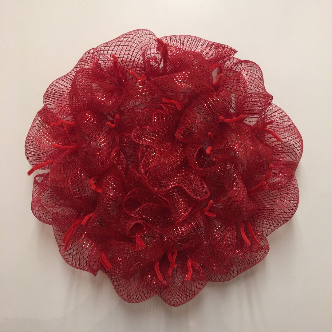 Deco Mesh Wreath, Front Door Wreath, Poof Wreath; Wreath Base; Premade ...