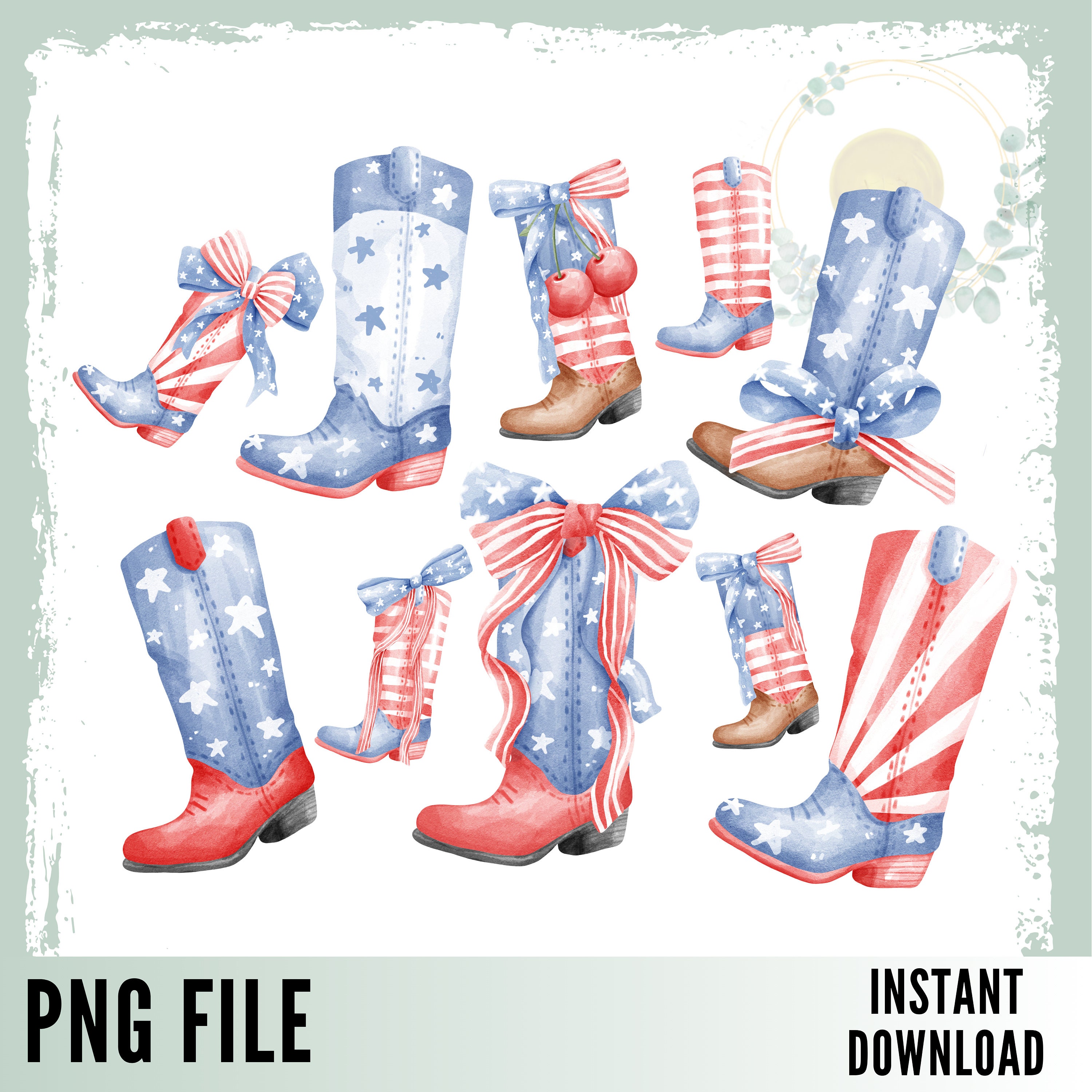 4th of July, PNG, Cowgirl Boots and Bows, America, American Girly ...