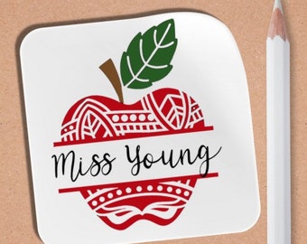 Teacher Apple Decal Teacher Appreciation Gift for Coffee - Etsy