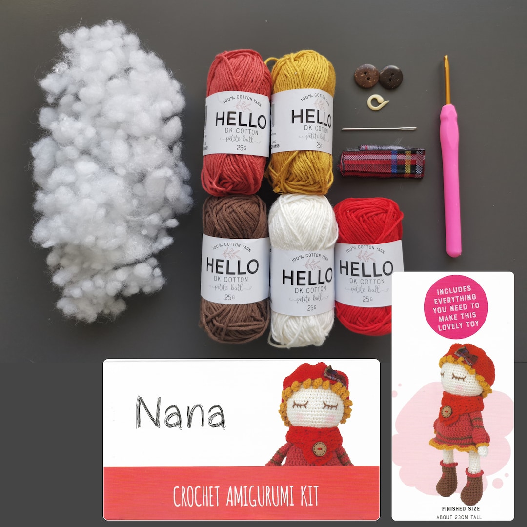DIY AMIGURUMI KIT - "nana" Crochet Amigurumi Kit - Cute Amigurumi ...