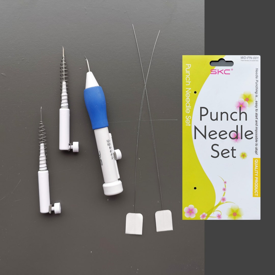 PUNCH NEEDLE SET With Instructions, Adjustable Needle, 3 Needle Size ...