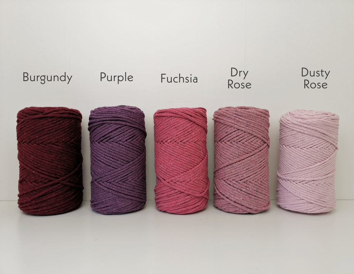 3mm BRAIDED COTTON CORD, Macrame String, Macrame Cotton Cord, Braided ...