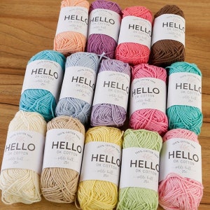 100% COTTON CROCHET YARN, Amigurumi String, Crochet Toy Doll Animal ...