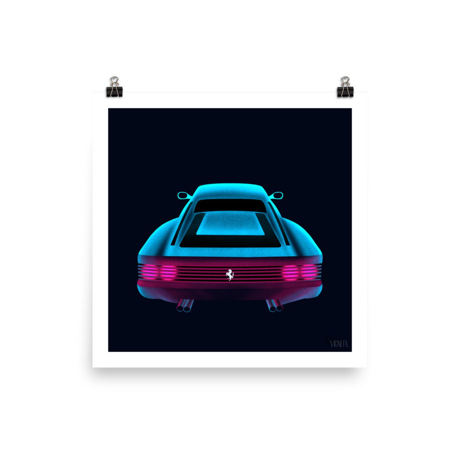 Poster Ferrari Testarossa Retro Style Minimalist - Etsy UK