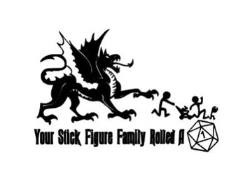 Dungeons and Dragons Your Stick Figure Family Rolled a 1 / D20 Vinyl ...