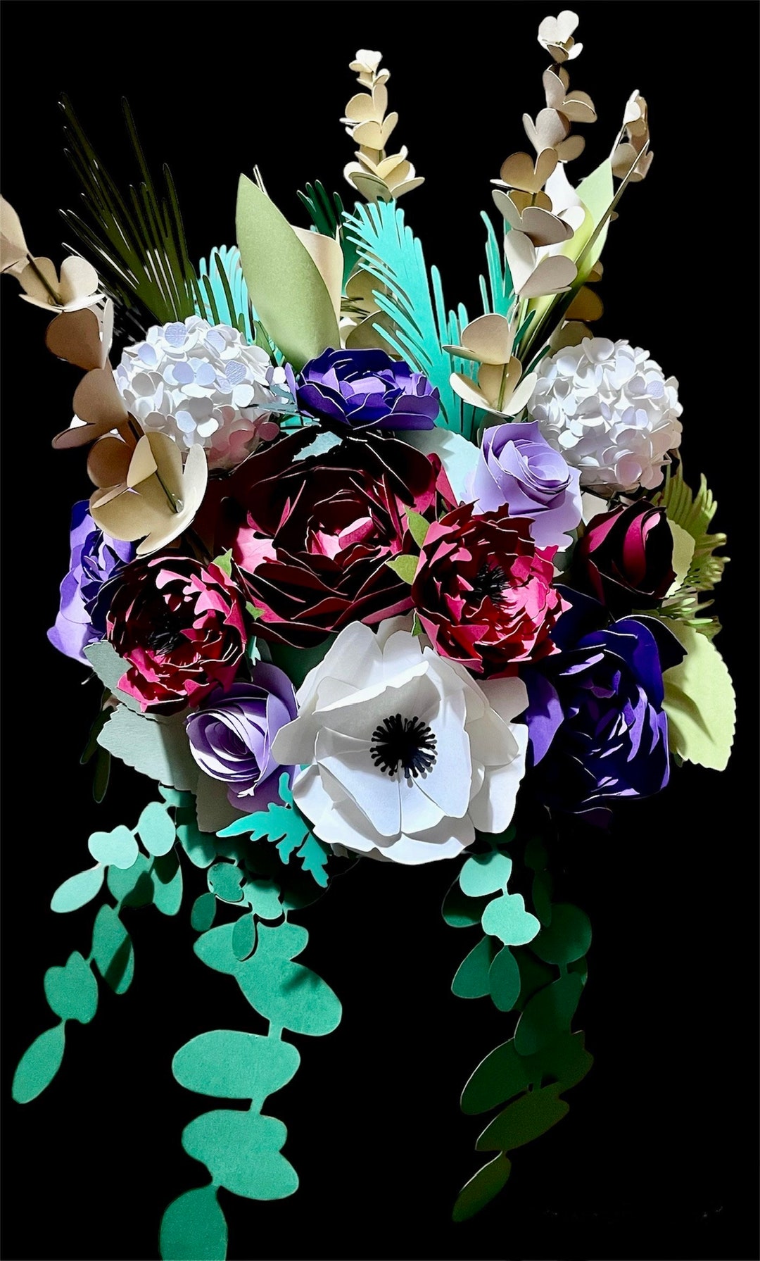 Winter Theme Paper Flower Bouquet - Etsy