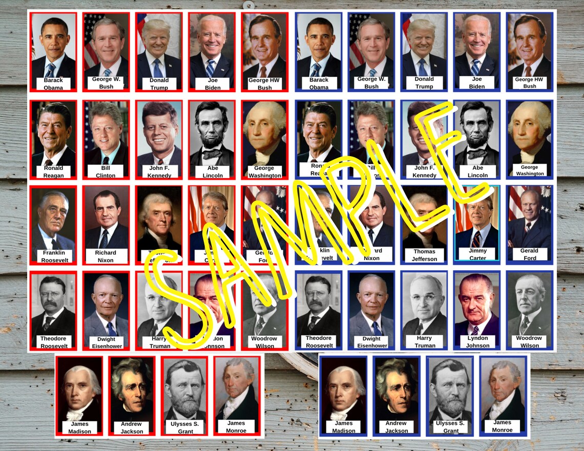 US Presidents Guess Who Printable Guess Who United States | Etsy