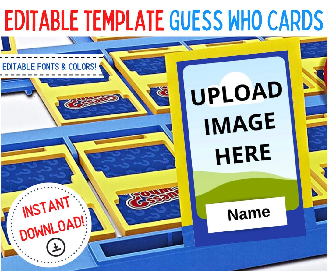 Custom Editable Guess Who - Printable Guess Who? Editable - Guess Who ...