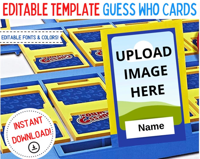 Custom Editable Guess Who Printable Guess Who Editable Guess Who ...