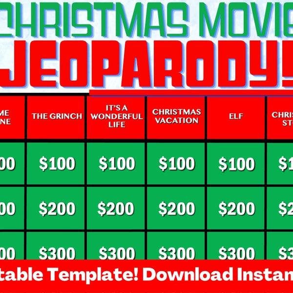 Christmas Movie Jeopardy - Etsy