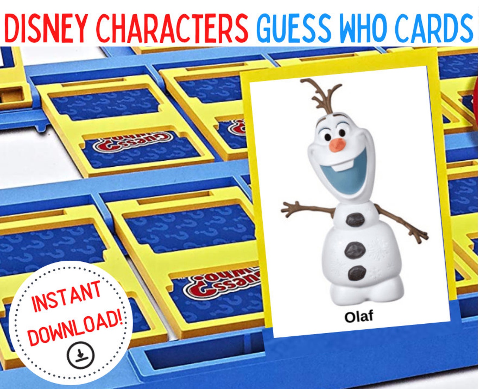 Disney Characters Guess Who Printable Guess Who Disney | Etsy