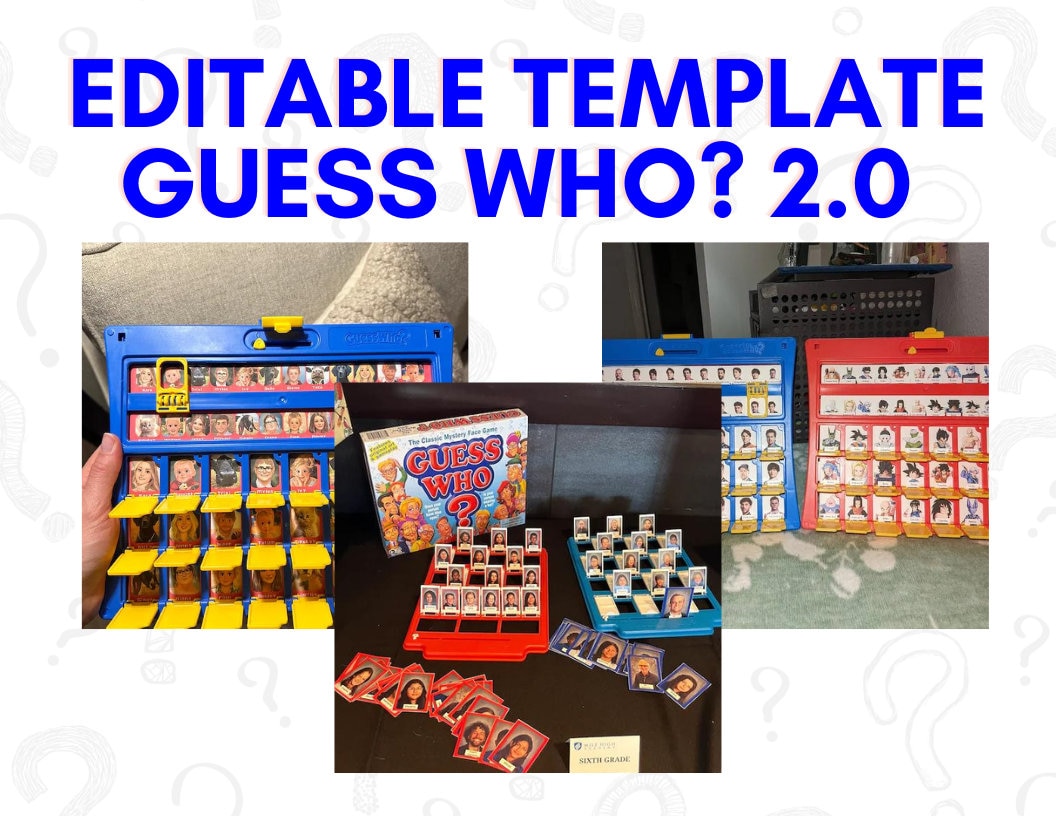 Family Guess Who 2.0 Template Classroom Guess Who 2.0 Game Template Printable Guess Who 2.0 ...