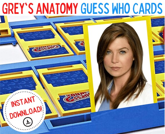 Greys Anatomy Guess Who Printable Guess Who Greys Etsy
